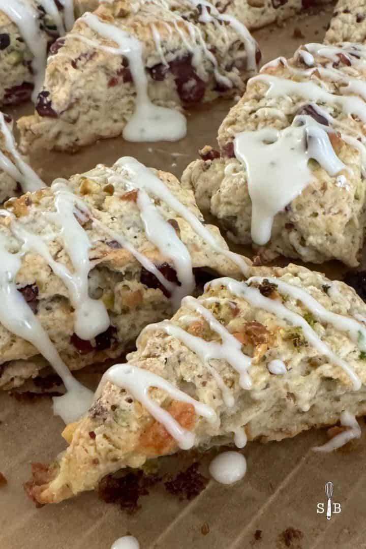 Pistachio Cranberry Scones Recipe with Lime Glaze - the scone blog